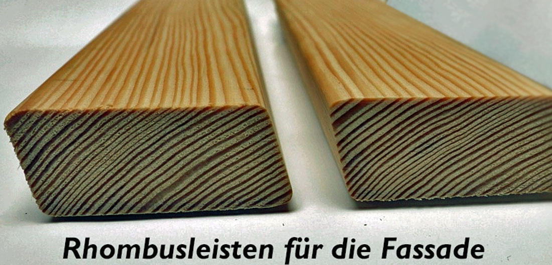 Rhombusleisten für stilvolle Fassadenverkleidung